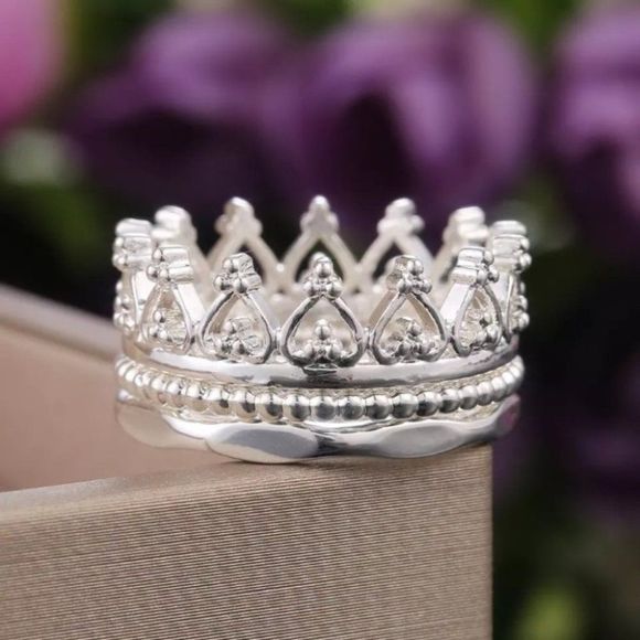 Jewelry | Luxury Cz Crown Set Engagement Ring | Poshmark